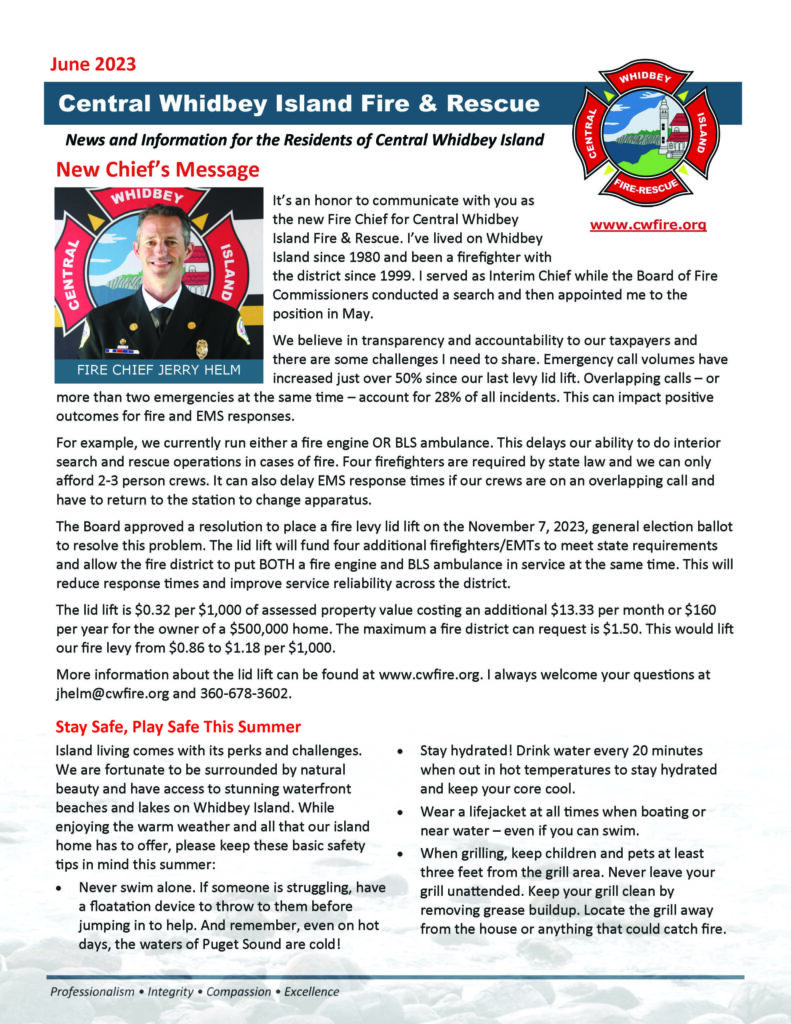 Summer 2023 Newsletter - Central Whidbey Island Fire & Rescue